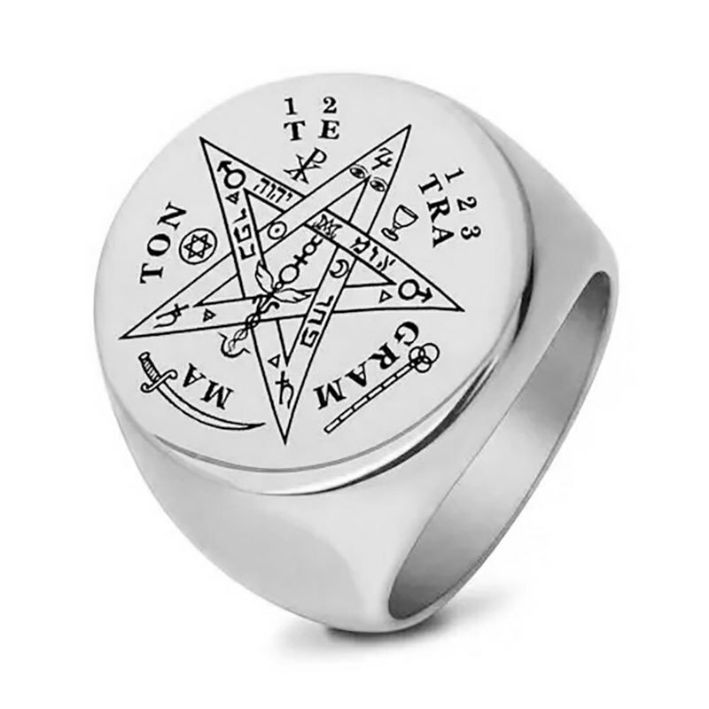 God's Name Tetragrammaton Rings Stainless Steel Gothic Punk Magic ...