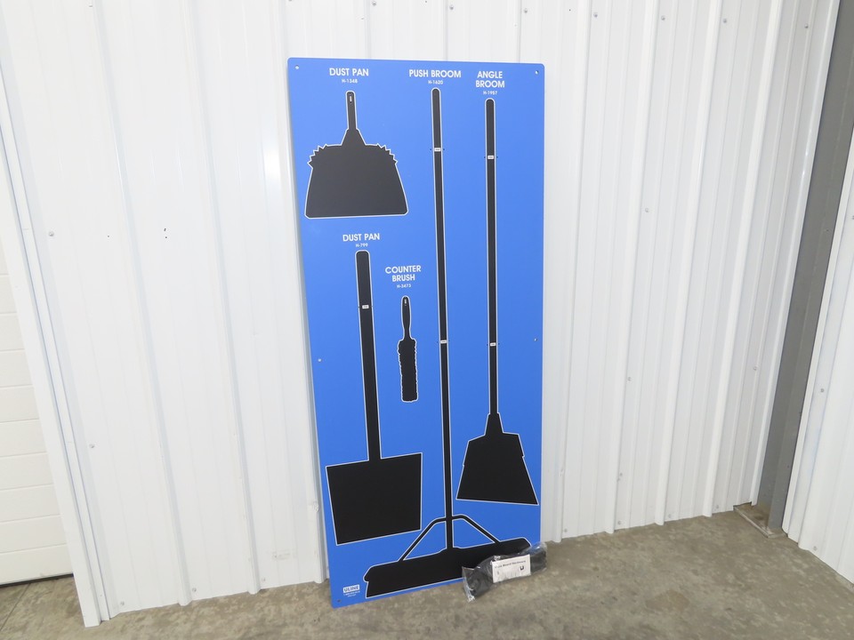 Uline H-8043BLU 5S Dry Zone Shadow Board Blue Broom Sweeper Janitorial ...