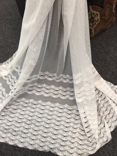 Curtain Lace 122cm drop-Ivory New Maddison -Tear Away Hem-buy per metre ...