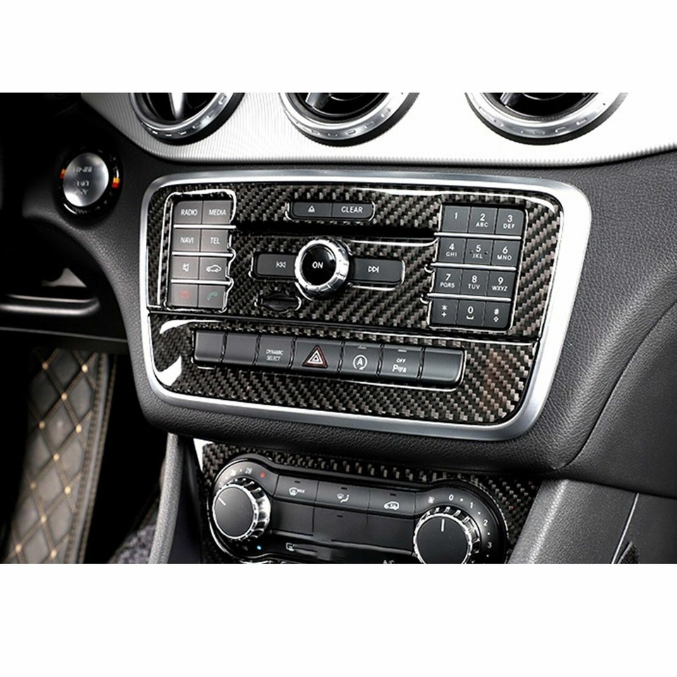 Carbon Fiber Media Control Panel Cover Trim For Mercedes Benz C Class ...