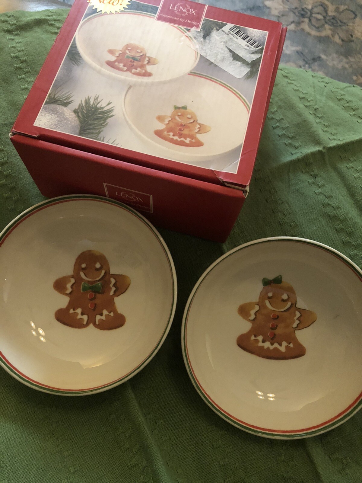 Lenox Home For The Holidays Christmas Gingerbread Man Bowls 5in Set Of ...