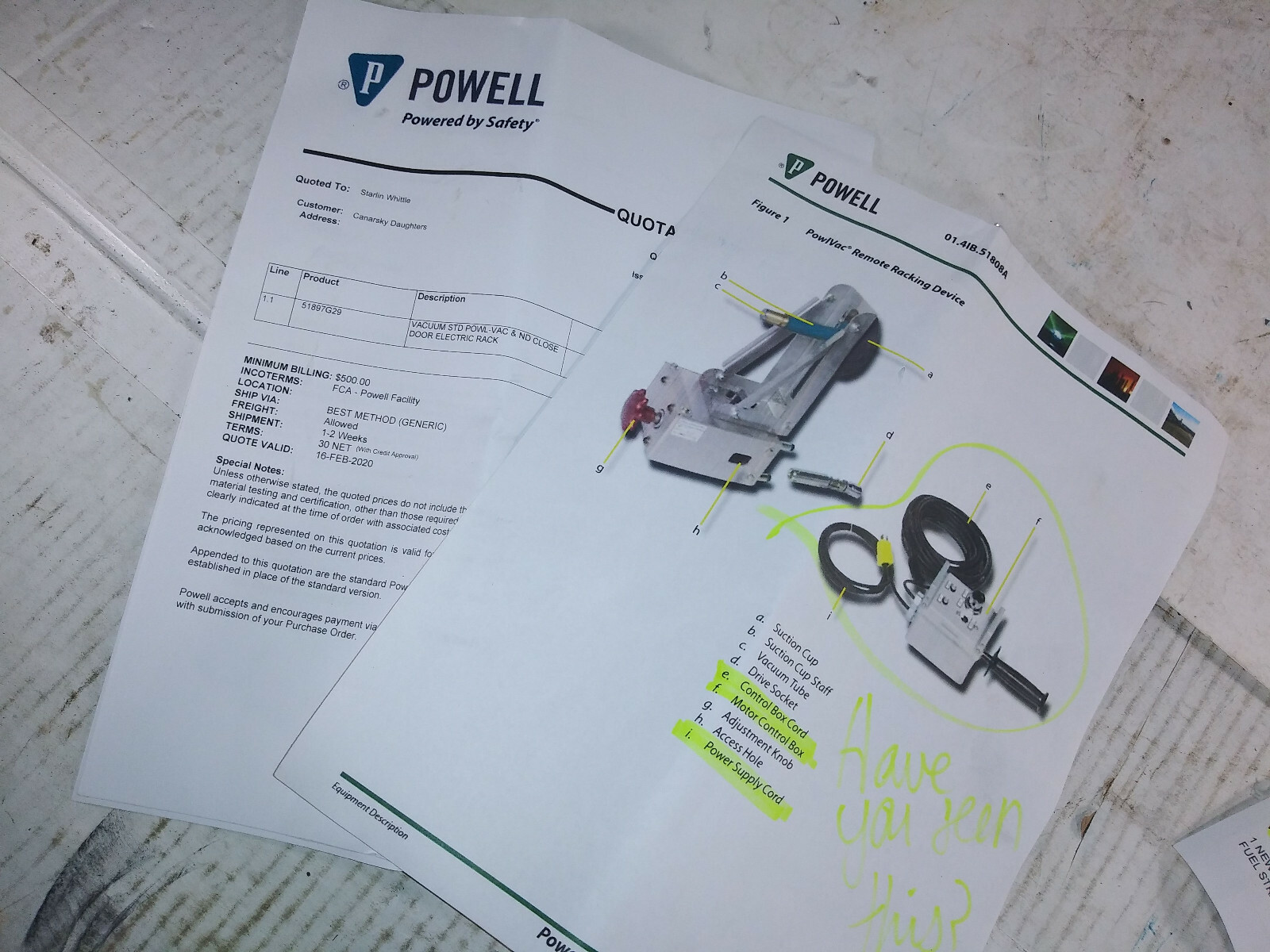1 NEW POWELL 51897G29 VACUUM REMOTE RACKING DEVICE NNB ***MAKE OFFER ...