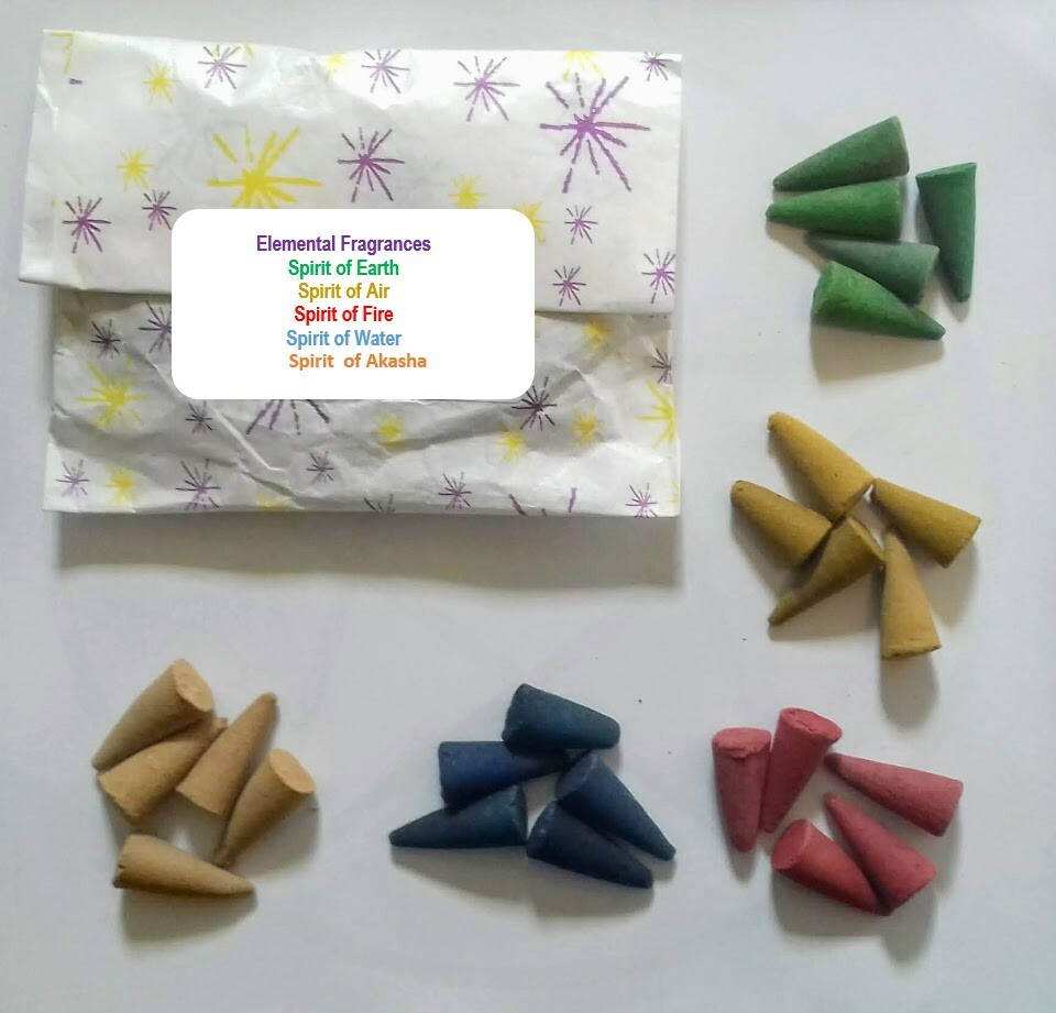 25 x mixed hand fragranced Wiccan incense Cones Spells Rituals Elements ...