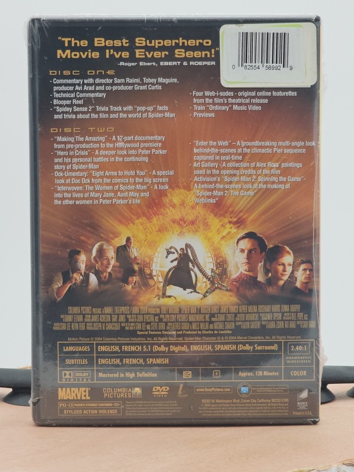 Spider-Man 2 (DVD, 2004, 2-Disc Set, Special Edition, Widescreen) New ...