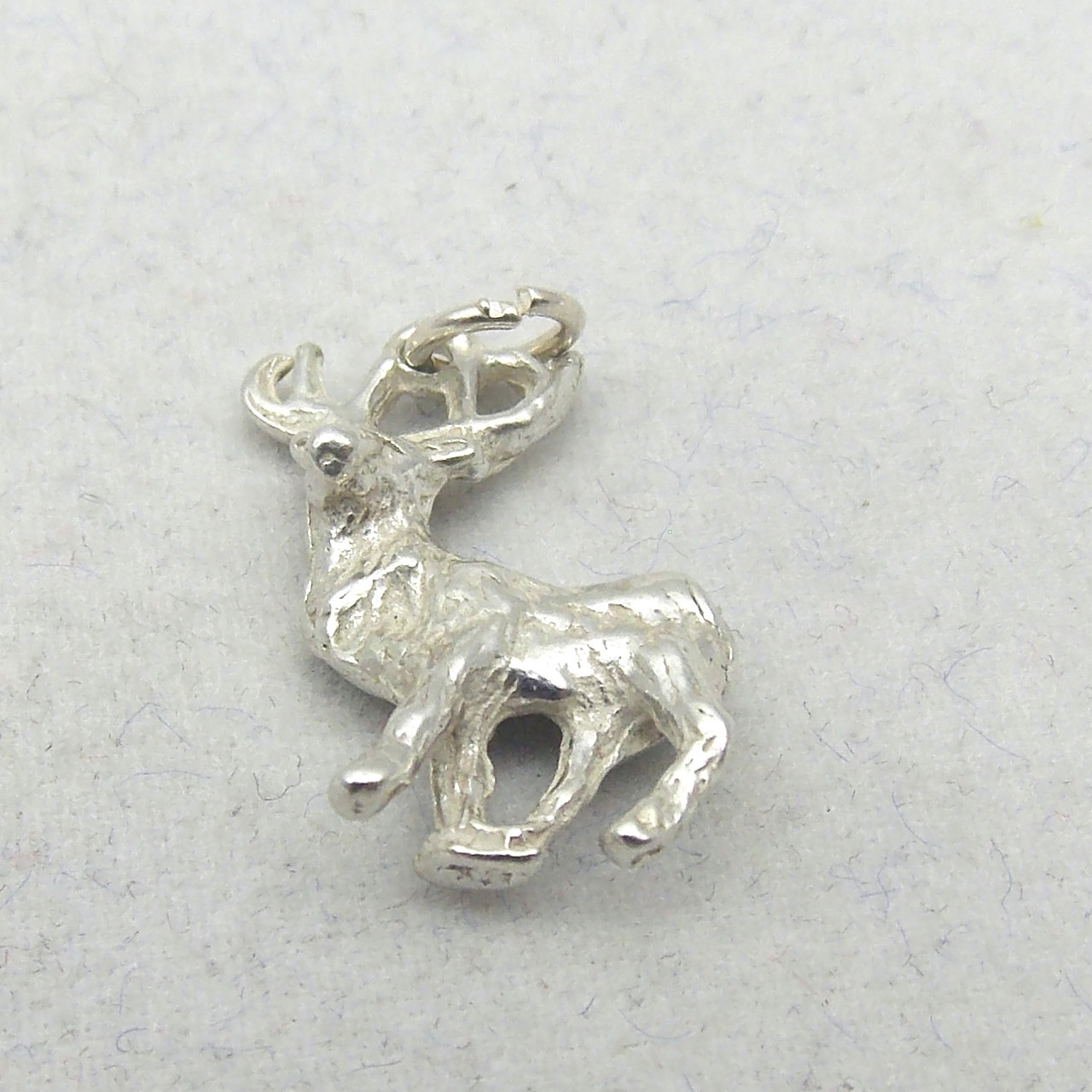 3D STERLING SILVER STAG CHARM | eBay