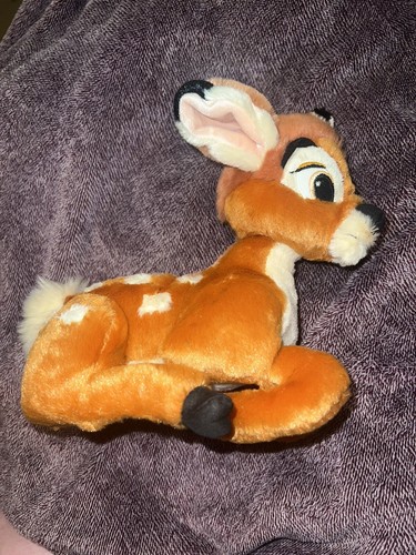 Disney World Original Authentic Soft Bambi Plush 13" fuzzy tail ...