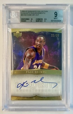 2006-07 Upper Deck Exquisite Kobe Bryant Auto /25 BGS 9 Mint, Auto 10 ...