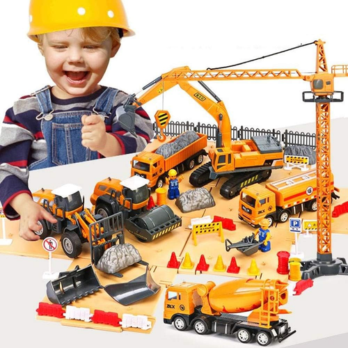 Engineering Construction Vehicles and Construction Site Set with ...