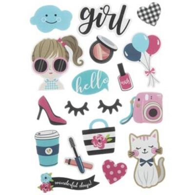 Girls Wonderful Days 3D Stickers | eBay