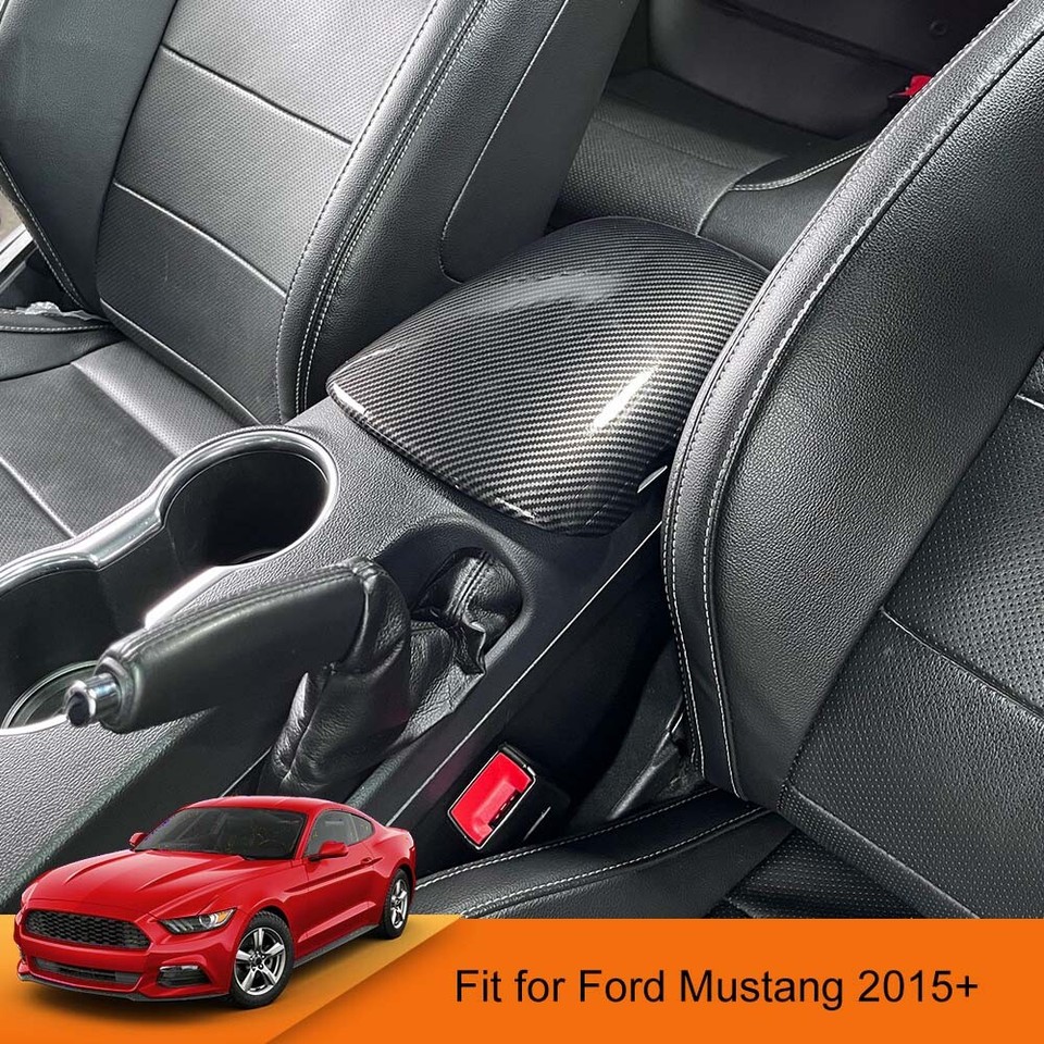 Carbon Fiber Look Interior Armrest Box Storage Cover Trim For Ford ...