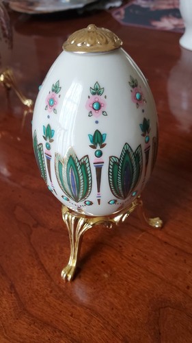 1994 Lenox China Treasures Collection Jeweled Emerald Green Gold Egg ...