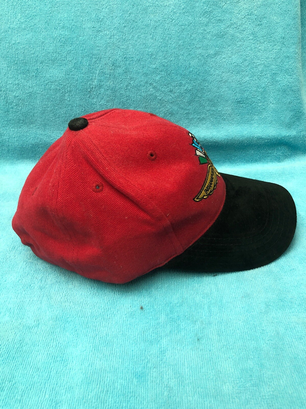 Vtg Indianapolis INDY Motor Speedway Cap Baseball Hat -Red/Black Suede ...