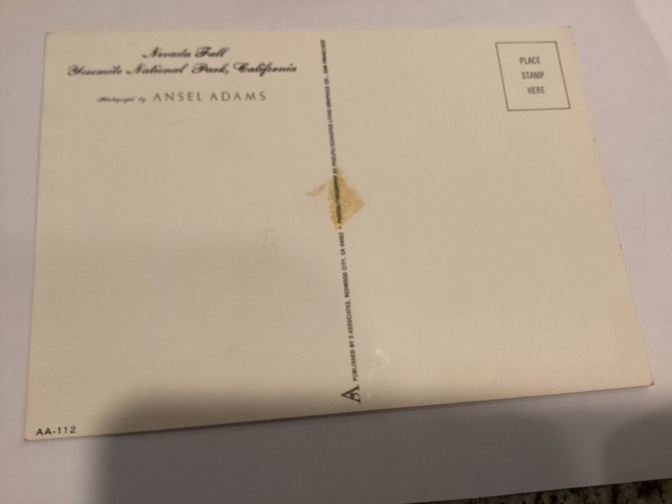 Ansel Adams Photo Nevada Fall Rainbow Yosemite National Park Postcard ...