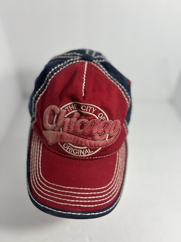 Chicago Robin Ruth Baseball Hat Cap Red Denim Gold Distress Adjusts ...