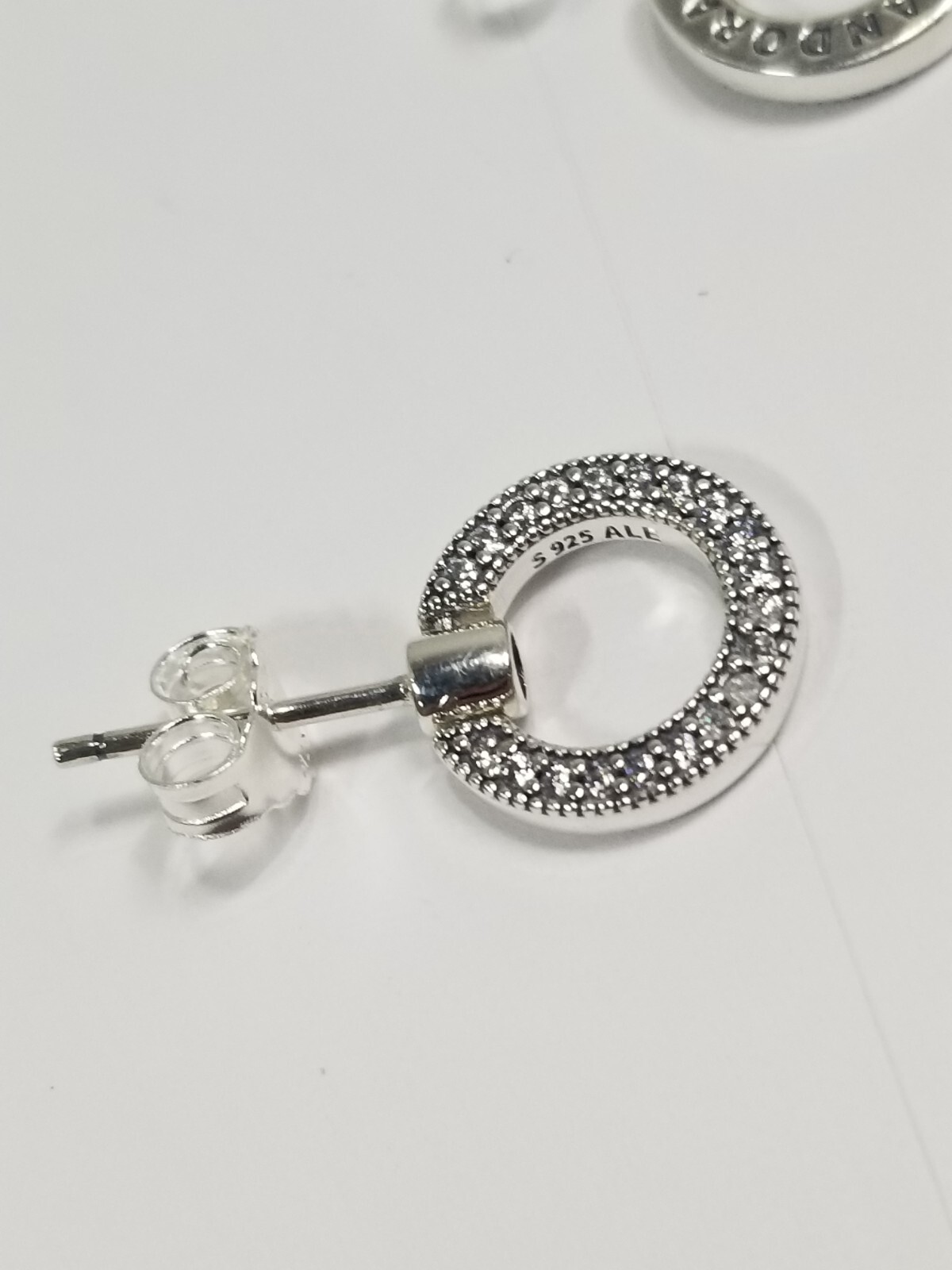 Pandora Pavé & Logo Circle Reversible Stud Earrings - Gem