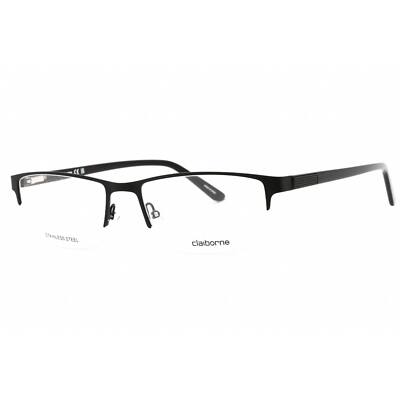 Liz Claiborne Men's Eyeglasses Matte Black Metal Rectangular Frame CB ...