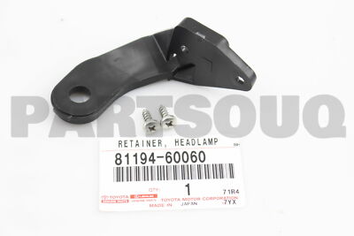 8119460060 Genuine Toyota RETAINER, LH HEADLAMP PROTECTOR, UPR LH 81194 ...