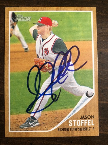 2011 Topps Heritage Minors Jason Stoffel #132 RC Auto Signed Autograph ...