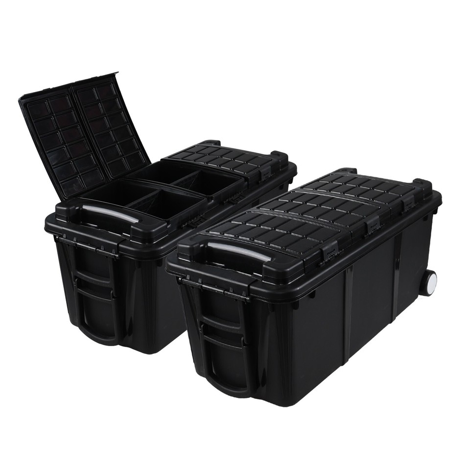 Cand 20 Gallon Heavy Duty Wheeled Industrial Tote Plastic Storage Boxes ...