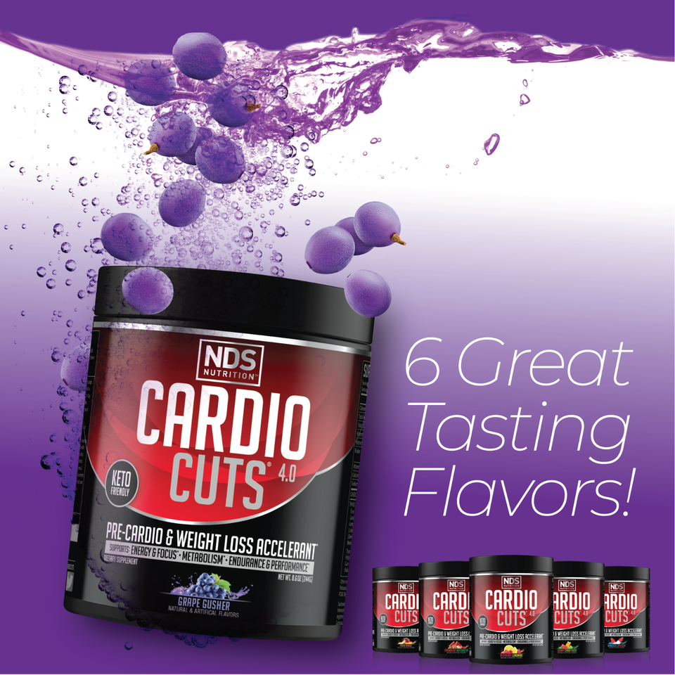CARDIO CUTS 4.0 - Pre-Cardio - Weight Loss - Drink Mix - Grape (40 ...