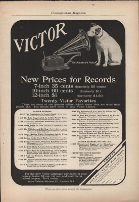 Victor Records - 1906 - New Prices for Records - Vintage Magazine Ad | eBay