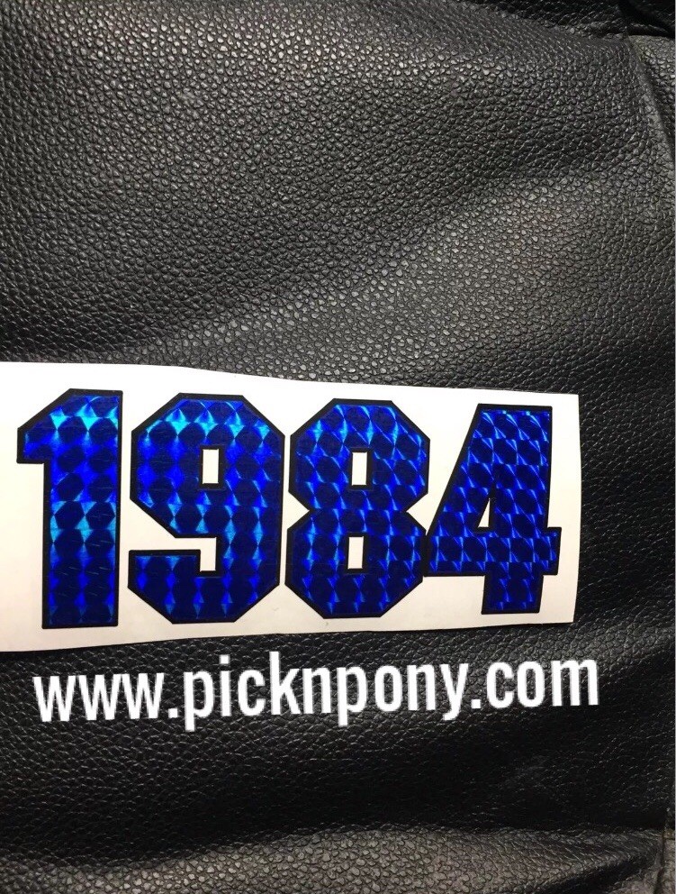 1984 Blue Holographic Prism Decal Sticker With Stars For Guitar Or Your ...