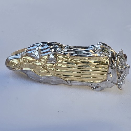 14k yellow Gold Virgin Mary Two finger Ring Size | eBay