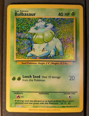 Pokemon Bulbasaur 001/034 Holo Pokemon Card Game Classic English New ...