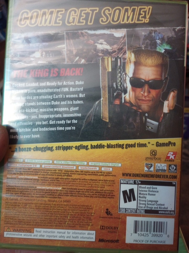 Duke Nukem Forever (Microsoft Xbox 360, 2011) 710425399206| eBay