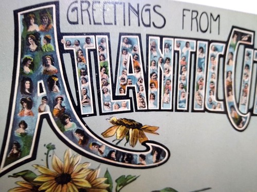 Greetings From Atlantic City New Jersey Postcard Large Letter 1908 ...