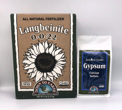 Down To Earth Langbeinite (5lb) + Solution Grade Gypsum (1lb) Bundle | eBay