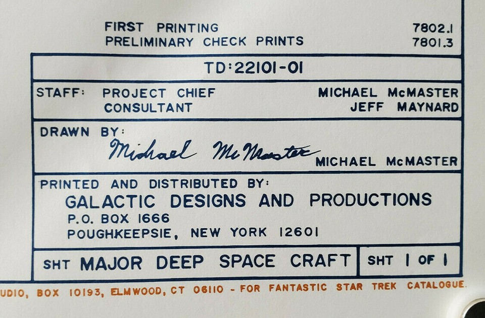 1978 Classic Star Trek Ship Size Comparison Chart Blueprint 24" x 36 ...