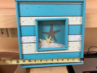 Coastal Shadow Box Starfish Seashore Beach Wall Hanging Decor - Wood ...