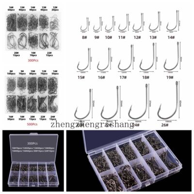 300/500pcs Stainless Steel Fishing Hooks Circle Hook Forged Hooks Live ...