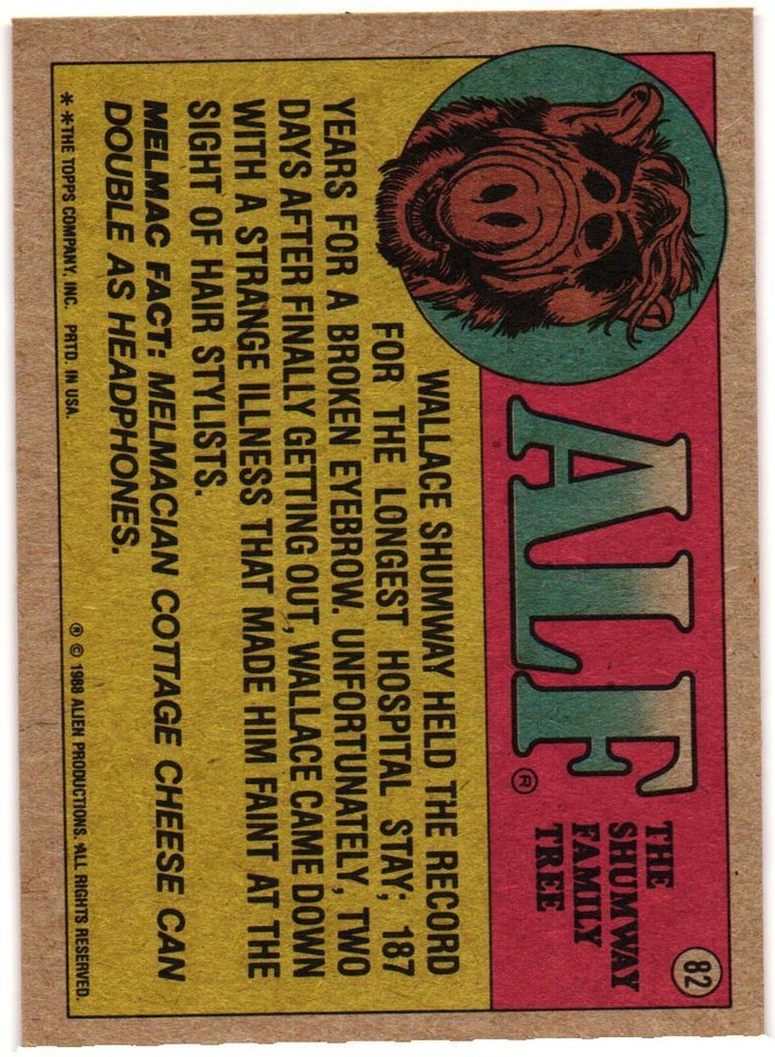 1988 Topps ALF 2nd Series #82 Vote for me! I'm for a cat in every pot ...