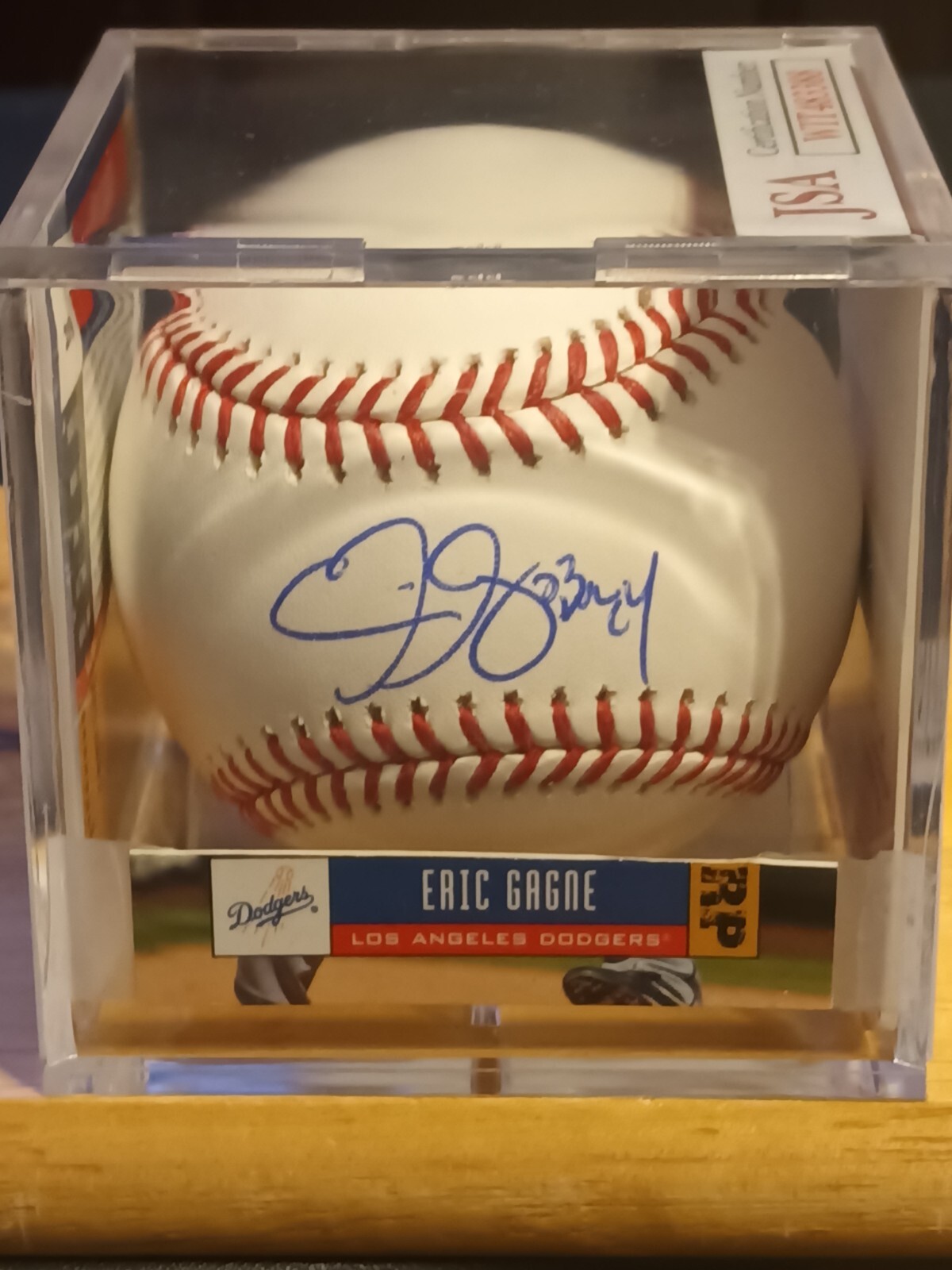 ERIC GAGNE-Los Angeles Dodgers “03 CY” Signed OML Baseball (JSA Witness ...