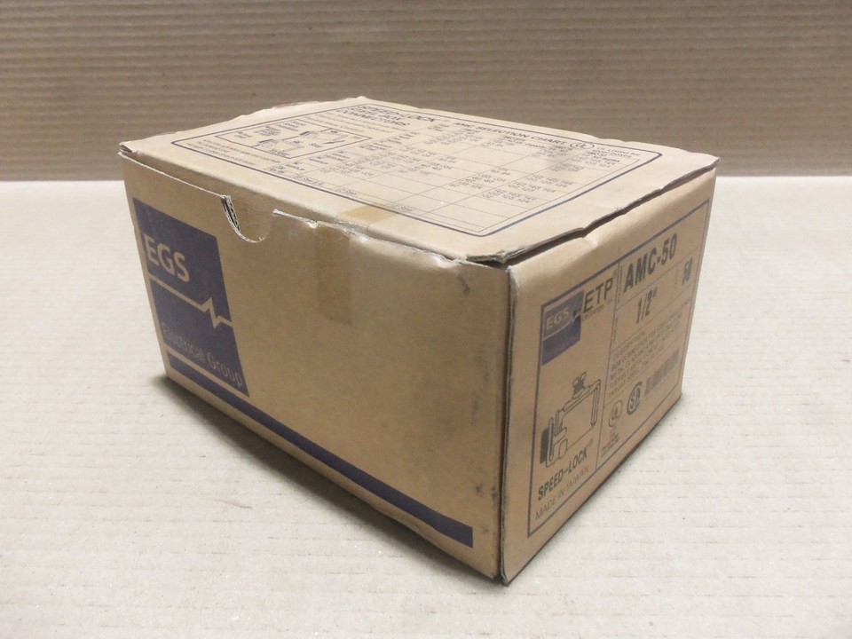NEW BOX OF 50 EGS AMC-50 1/2" SPEED-LOCK BOX CONNECTOR STEEL CABLE ...
