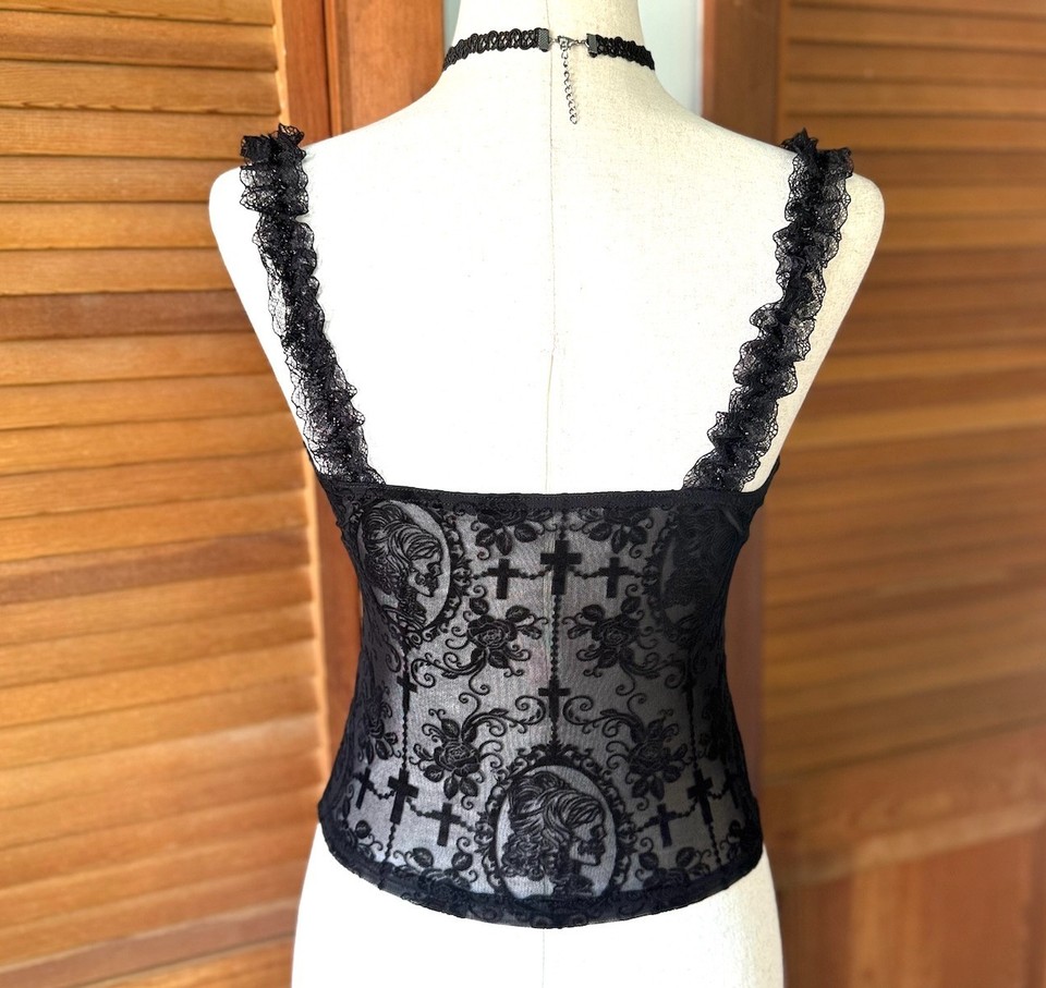 Gothic Lolita Victorian Vkei Vampire Dead Princess Cross & Bow Tank ...