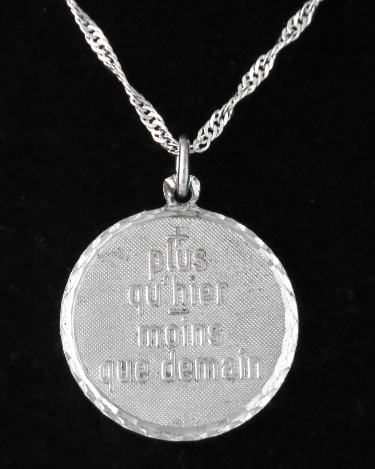 * FRENCH LOVE VINTAGE + qu'hier - que demain STERLING SILVER PENDANT NECKLACE | eBay