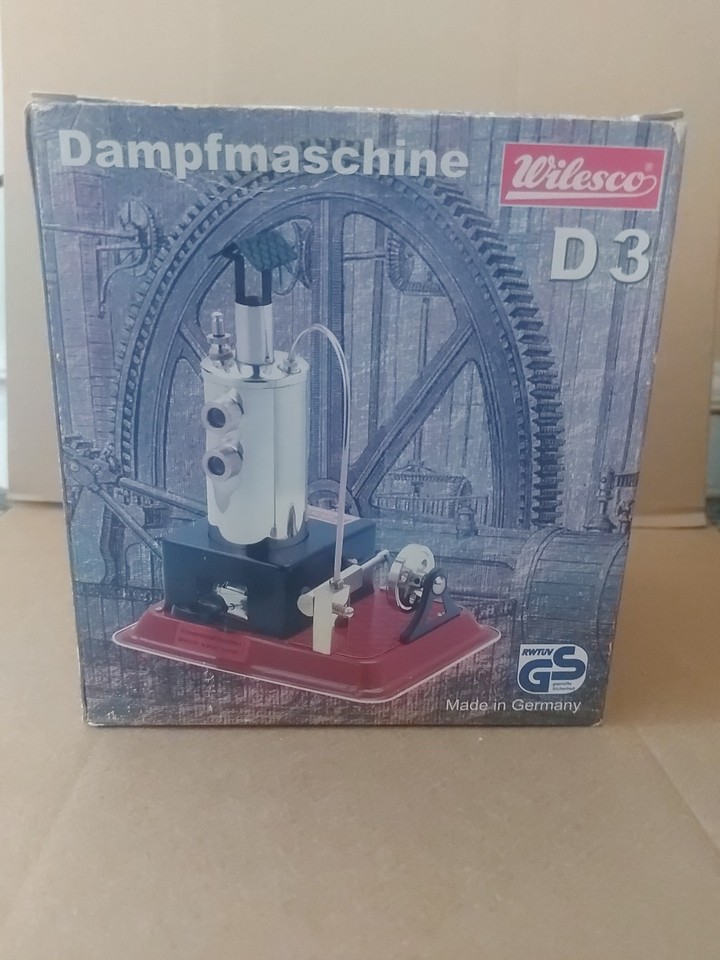 Wilesco D3 Stationary Steam Engine With Upright Brass Boiler Live Steam ...