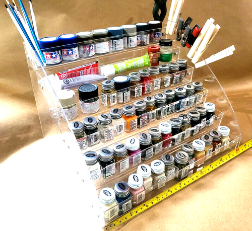 ENAMEL / ACRYLIC PAINT RACK - 6 TIER for Testors, Small Tamiya, Nail ...