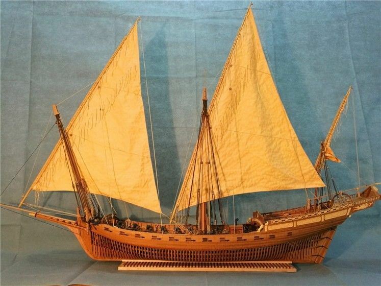 LE REQUIN 1750 Full Rib Version Scale 1/48 47.6" Wood Model Ship Kit ...