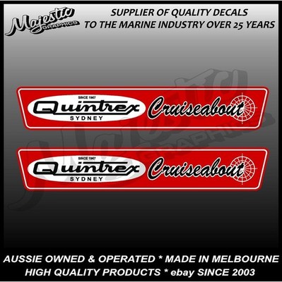 QUINTREX - CRUISEABOUT - PAIR - VINTAGE - BOAT DECALS | eBay Australia