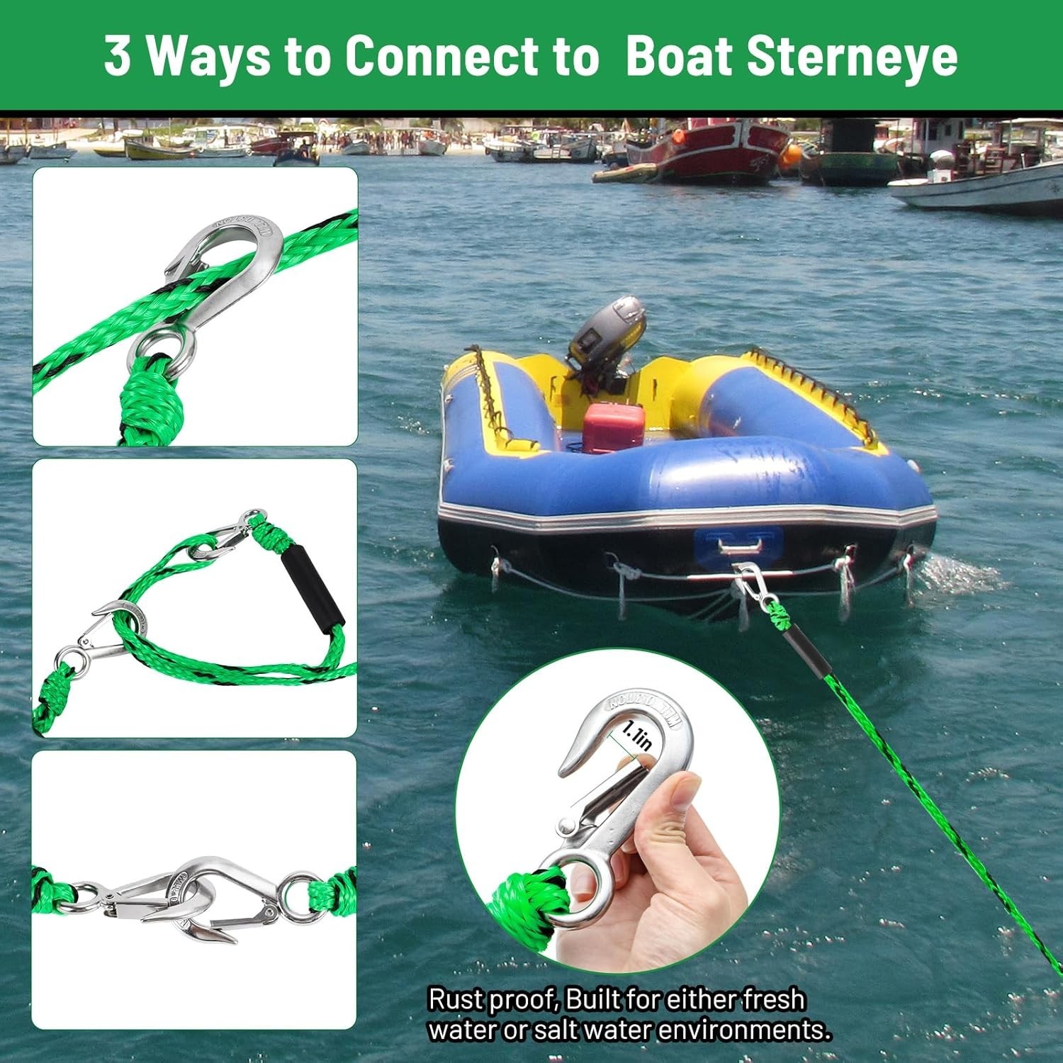 Heavy Duty Boat Tow Harness for Tubing, Boat Tow Rope with Stainless St ...
