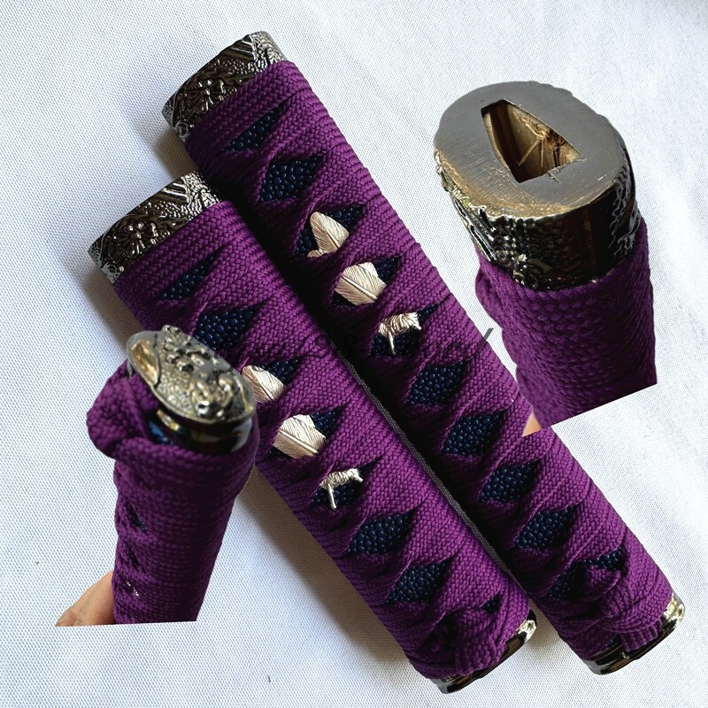 Handle Tsuka plum blossom Alloy Fuchi Kashira Menuki Silk ItoJpSword Katana Part | eBay