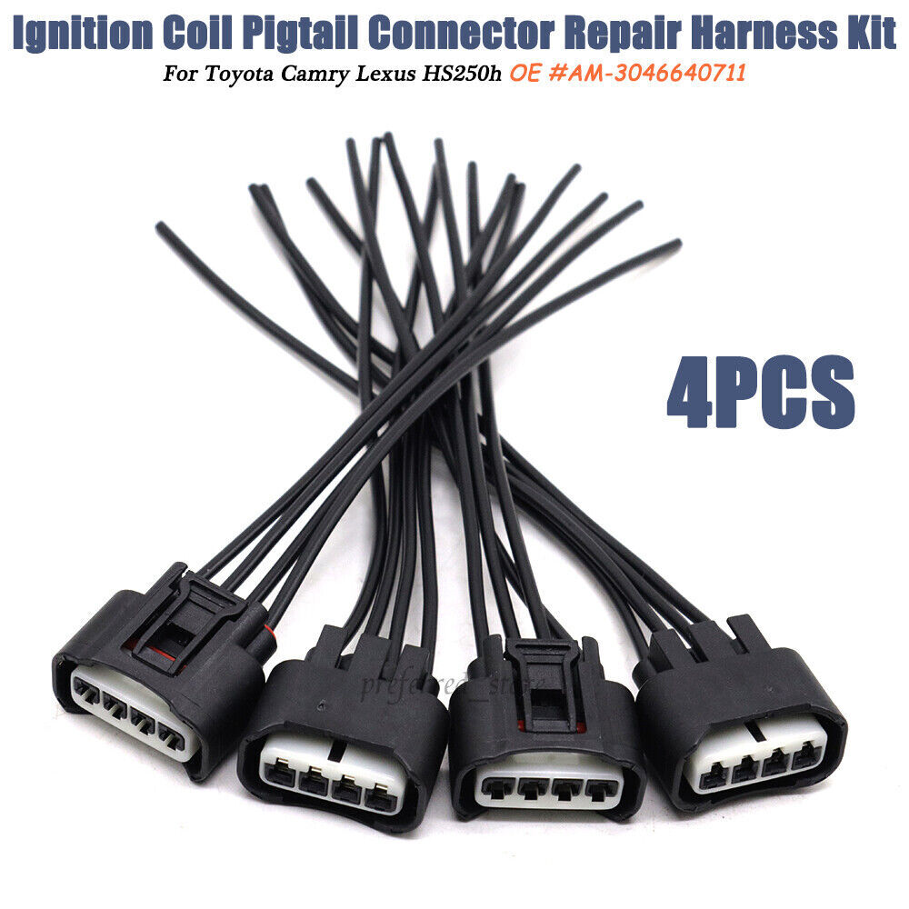 Ignition Coil Pigtail Connector Repair Harness Kit Set 4pc for Toyota ...