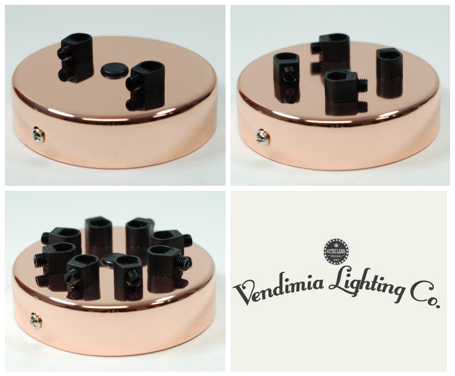 MULTI POINT DROP OUTLET PENDANT CEILING ROSE WITH CORD GRIPS | Copper ...