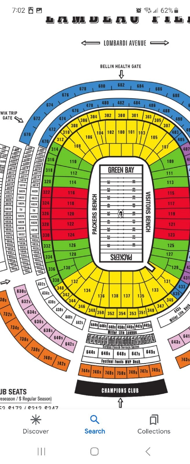 Lambeau Field Seating Map With Rows | Cabinets Matttroy