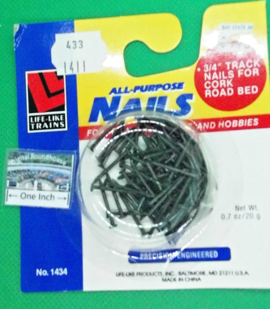 Life-Like O (and other) scales #1434 Track Nails for Cork Road Bed, 3/4 ...