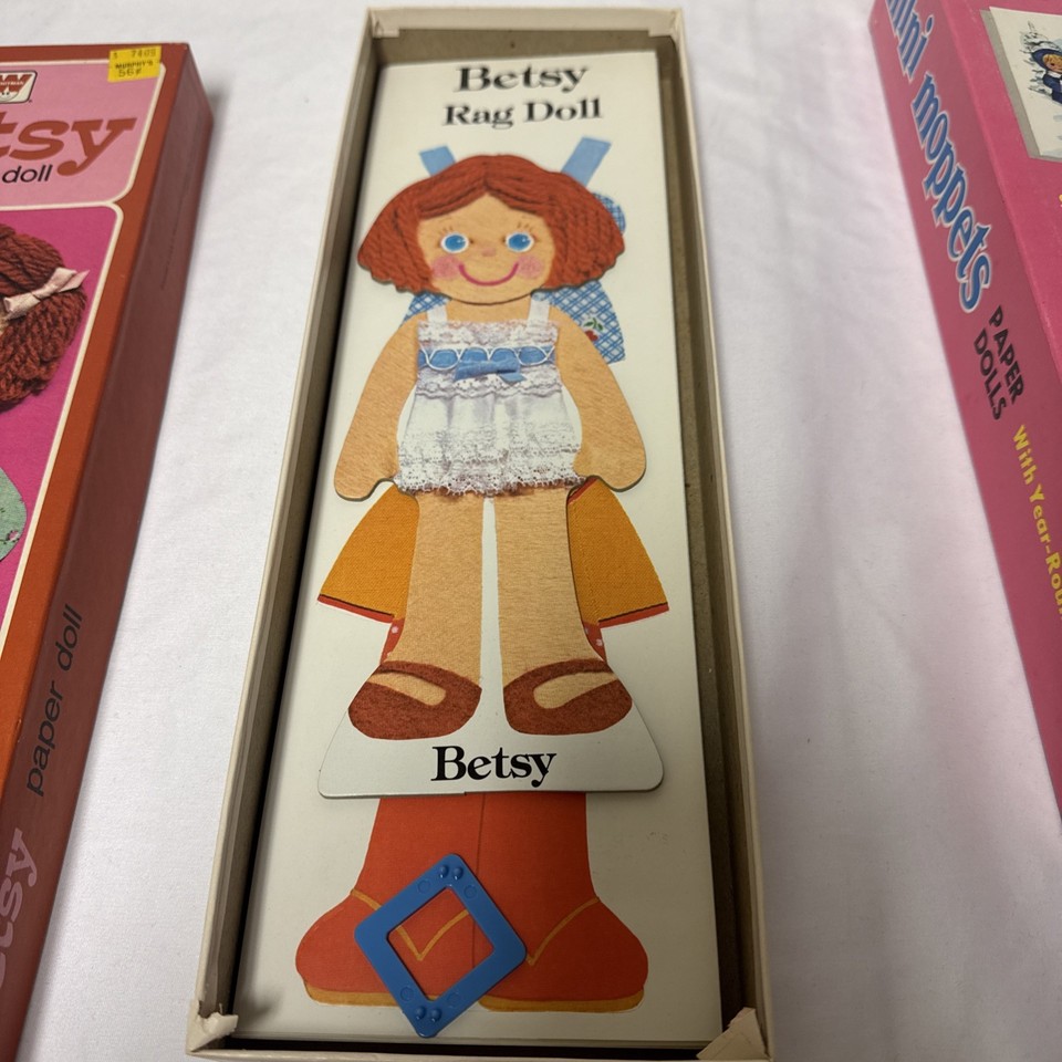 Vintage Paper Doll Lot: Betsy Paper Rag Doll 1979, Mini Moppets Paper ...